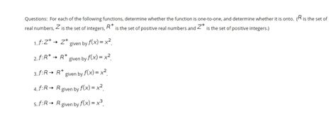Solved Questions For Each Of The Following Functions Chegg