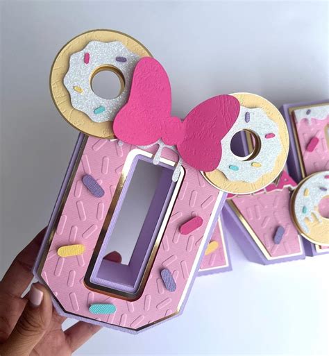 Minnie Mouse Donuts 3d Letters Minnie Mouse Donuts Birthday Etsy