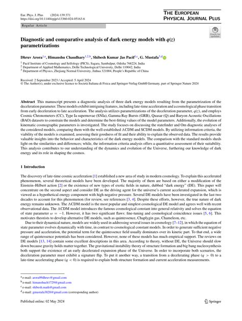 Pdf Diagnostic And Comparative Analysis Of Dark Energy Models With Qz Parametrizations