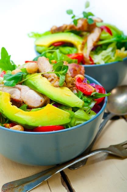 Premium Photo Chicken Avocado Salad