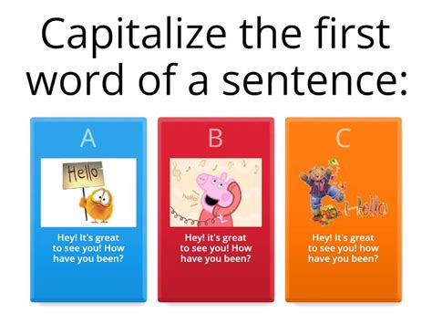 Capitalization Rules And Examples Quiz