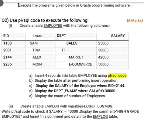 Solved Execute The Programs Given Below In Oracle Chegg