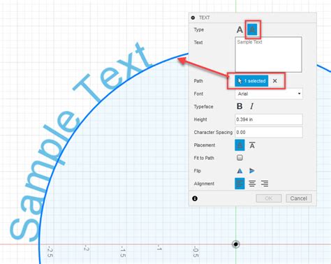 How To Make Text Curve Along Path In A Sketch In Fusion