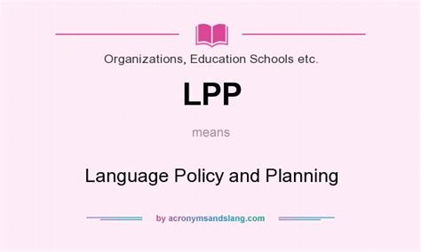 Lpp Language Policy And Planning In Organizations Education Schools Etc By