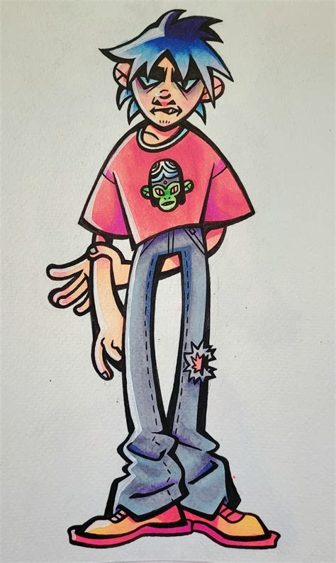 fanart I made of phase one 2D :) : r/gorillaz
