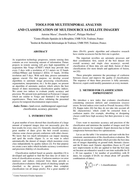 pdf tools for multitemporal analysis and classification of
