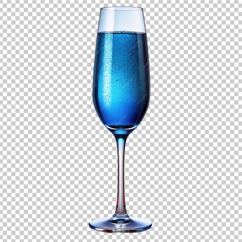 Blue Champagne Glass Premium Ai Generated Psd