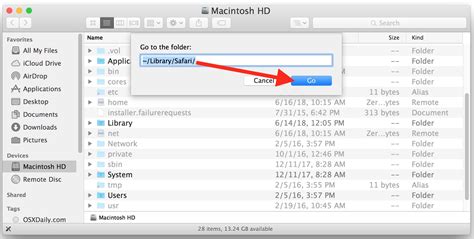 Delete Safari History Mac
