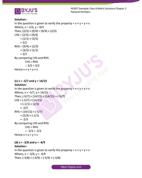Ncert Exemplar Class 8 Maths Solutions Chapter 1 Rational Numbers