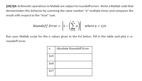 Solved 20 ﻿q3 Arithmetic Operations In Matlab Are Subject