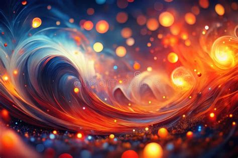 Abstract Swirling Energy With Vibrant Hues And Luminous Particles Creates A Dynamic And