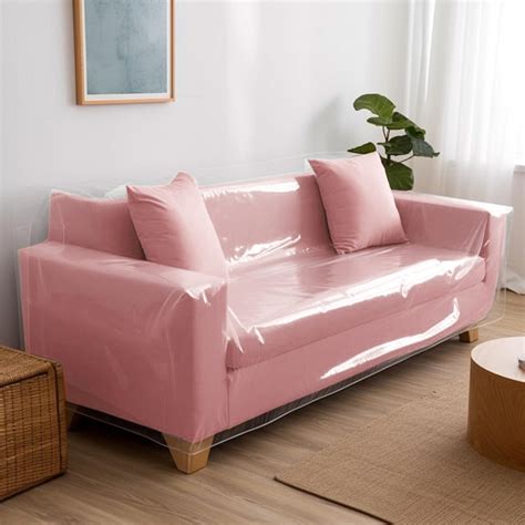 Rebrilliant Clear Thick Plastic Couch Cover For Moving And Storaging