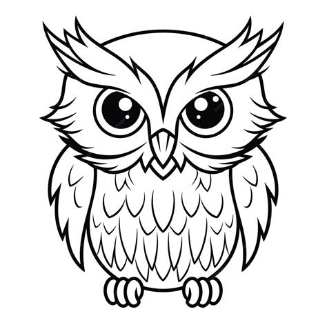Premium Vector Hand Drawn Owl Outline Illustration Cute Owl Coloring Page