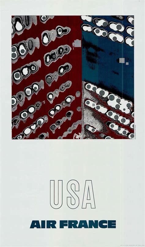 Air France Usa 1971 By Raymond Pagès 24 X 40 Offset Lithograph