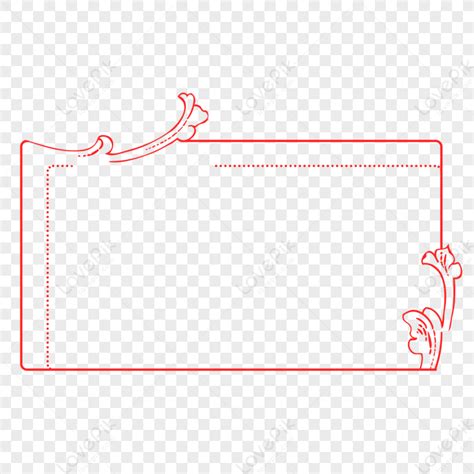 고전적인 빨간색 새겨진 테두리 Png 일러스트 무료 다운로드 Lovepik