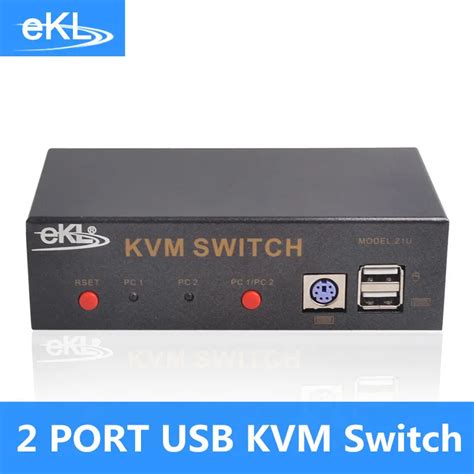 Ekl 2 Port Ps2 Usb Vga Kvm Switch With Original Cables Mini Switcher
