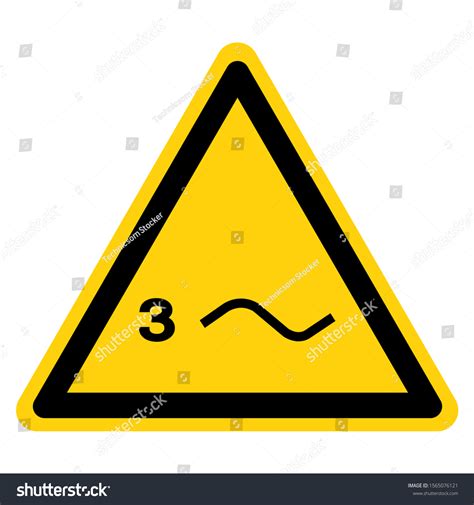 Warning Three Phase Power Symbol Sign Stock Vector Royalty Free