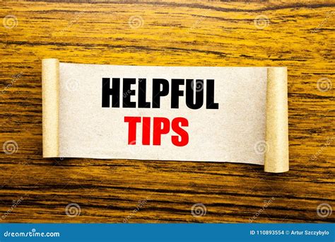 Hand Writing Text Caption Inspiration Showing Helpful Tips Business