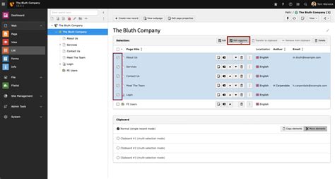 how to use typo3 s mass editing columns feature typo3 the open source enterprise cms