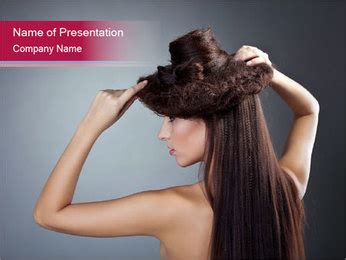 Nude Woman With Stylish Hat Posing Attractively PowerPoint Template