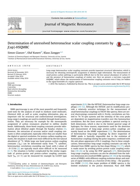 Pdf Determination Of Unresolved Heteronuclear Scalar Coupling