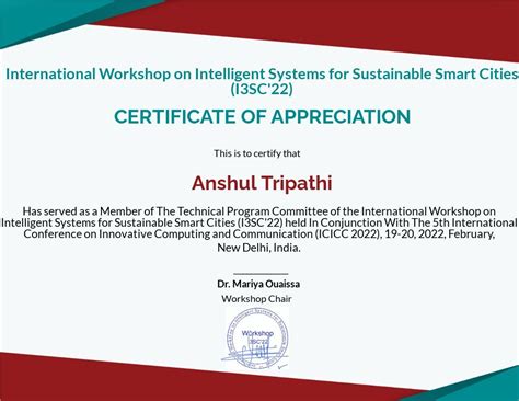 Anshul Tripathi On Linkedin Served As Technical Program Committee Member Of International