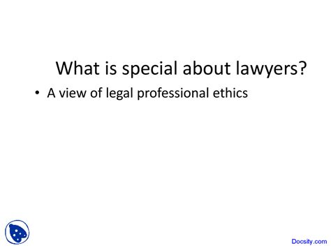 Legal Professional Ethics Social Legislation Lecture Slides