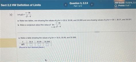 Solved Let G T T6t36 A Make Two Tables One Showing The Chegg Com