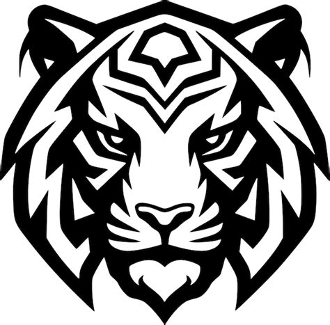 Premium Vector Tiger Black And White Isolated Icon Vector Illustration