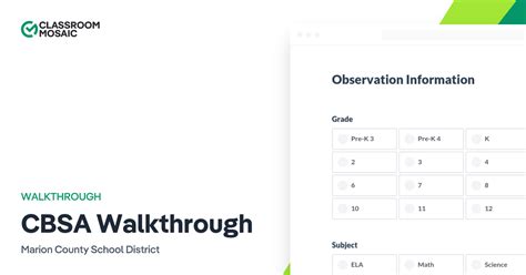 Cbsa Walkthrough Teacher Observation Form