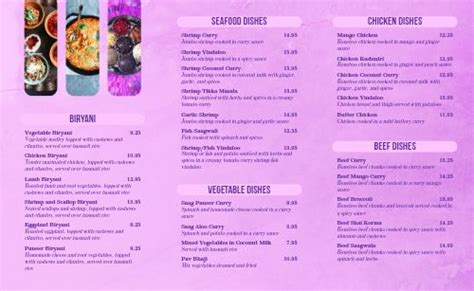 Textured Purple Indian Takeout Menu Template By Musthavemenus