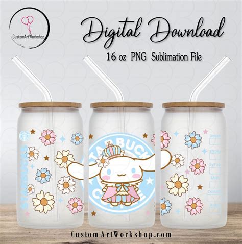 Hello Kitty Cinnamoroll Starbucks Glass Can Wrap Instant Download