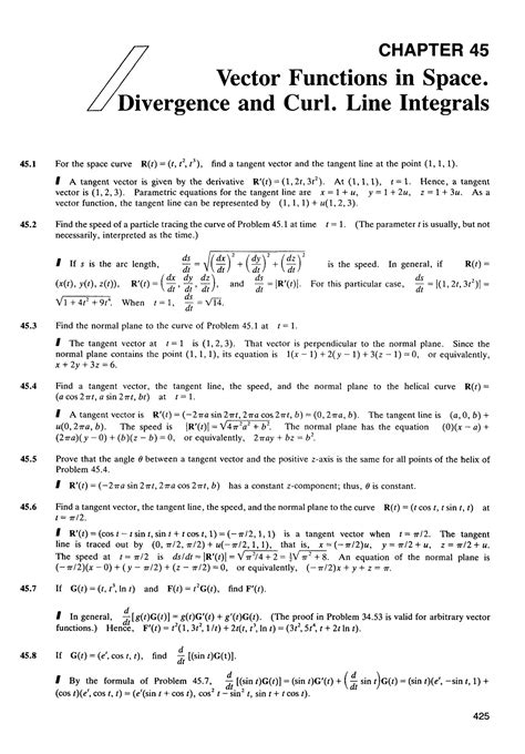Solution Mg University Solved Problems In Calculus Chapter 45 Vector Functions In Space