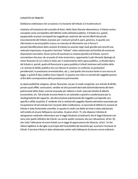 Diritto Tributario Uno Docsity