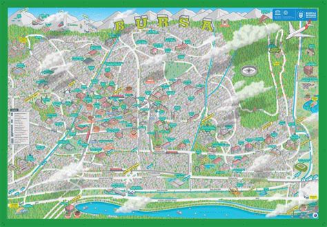 İlüstratif Bursa Turizm Haritası kulturmirasi