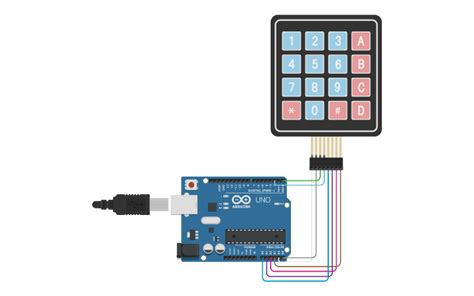 Circuit Design Fritzing 4x4 Keypad Tinkercad