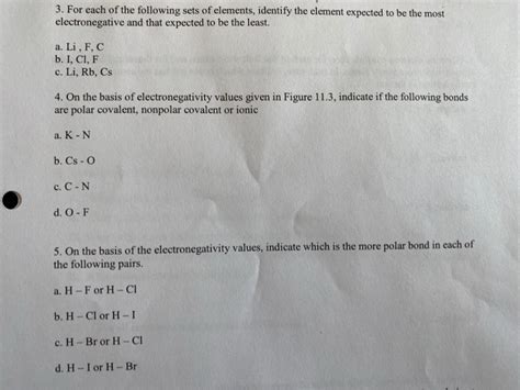 Solved For Each Of The Following Sets Of Elements Chegg