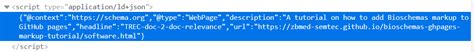 Github Pages With Bioschemas Markup Bioschemas Ghpages Markup Tutorial