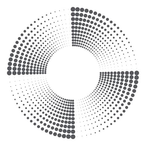 Halftone Circular Dotted Frame Round Dotted Frame Vector Rotating