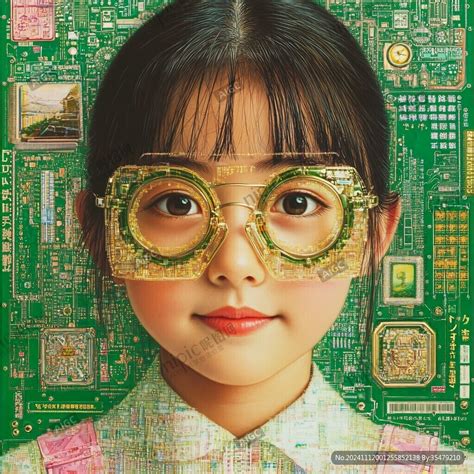 Ai创作图蒸汽波美学 现代科技题材 电脑合成图 蒸汽波风格 蒸汽波艺术 数字肖像插画 自拍科幻艺术照 阈限蒸汽波 眼镜科技科学 科技与梦想 小学生科技 科技题材 体验数字世界 It女孩 青少年