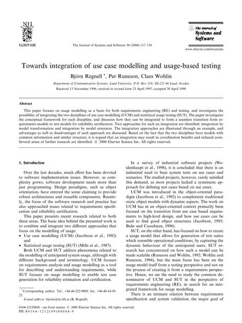 pdf towards integration of use case modelling and usage based testing
