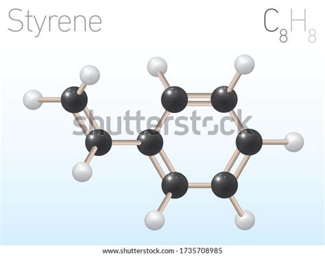 Styrene C8h8 Structural Chemical Formula Molecule Stock Vector Royalty Free 1735708985