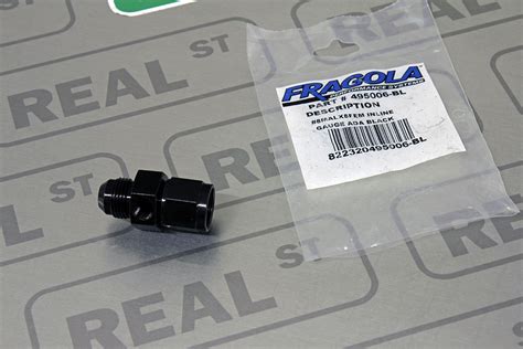 Fragola Inline Gauge Swivel Adapter Fitting 8 An Male To 8 An Female With 1 8 Npt Port Black