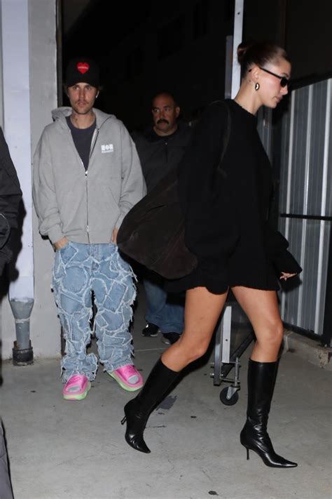Hailey And Justin Bieber Leaves A Church In Los Angeles 11292023