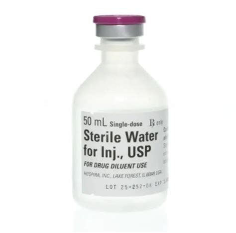 Hospira Sterile Water For Injection Usp 50ml Bacteriostatic Water Uk