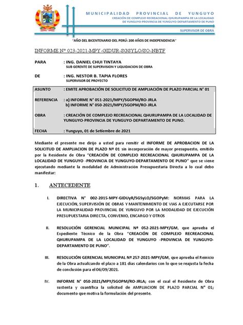 Ampliacion De Plazo Pdf Economias