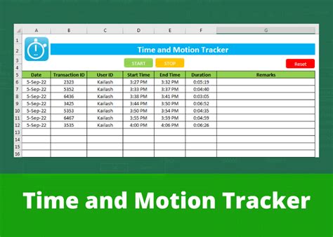 Time And Motion Study Template Basic Version