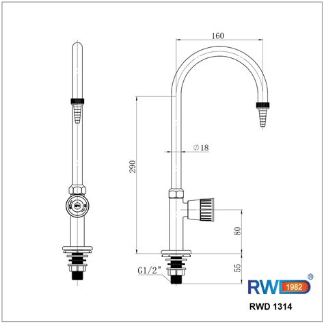 Купить Лабораторный кран для воды Rwd 1314 Лабораторный кран с химически стойким покрытием