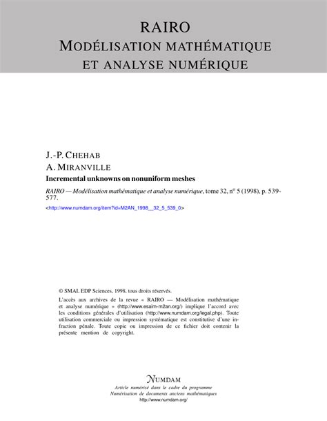Pdf Incremental Unknowns On Nonuniform Meshes