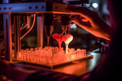 Premium Ai Image 3d Printer Creating A Human Organs And Tissues In The Laboratory Futuristic